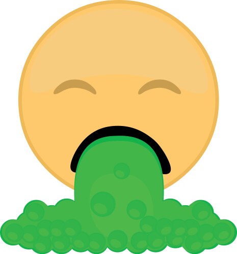 Head baby cartoon vomit Royalty Free Vector Image