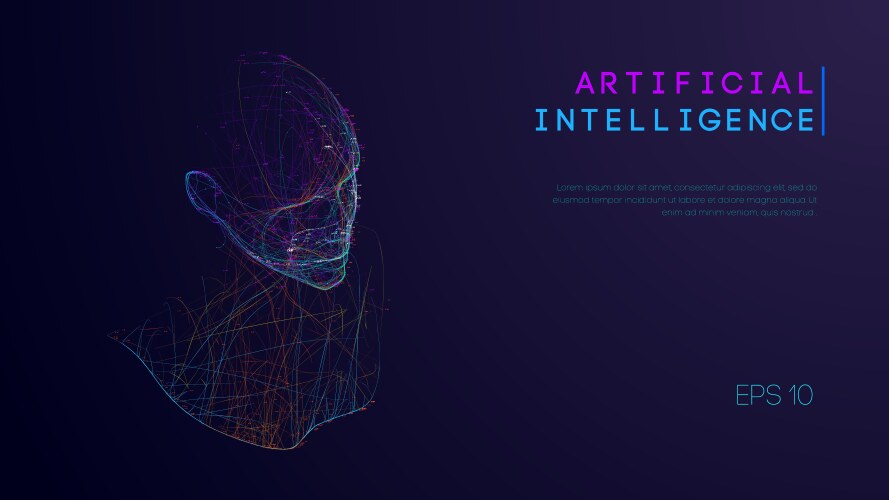 Artificial intelligence and machine learning logo Vector Image