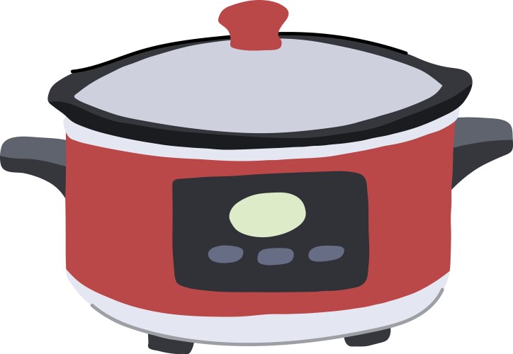 Beans slow cooker cartoon Royalty Free Vector Image