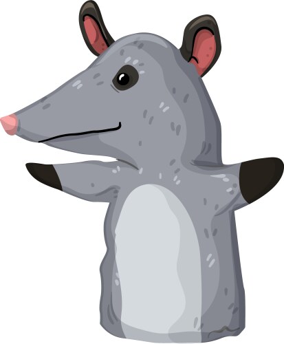 Mouse hand puppet cartoon Royalty Free Vector Image