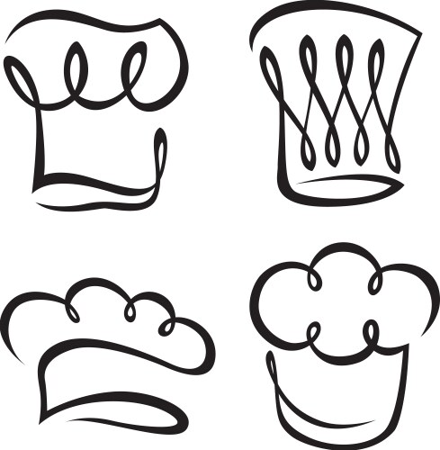 Set of chef hats Royalty Free Vector Image - VectorStock