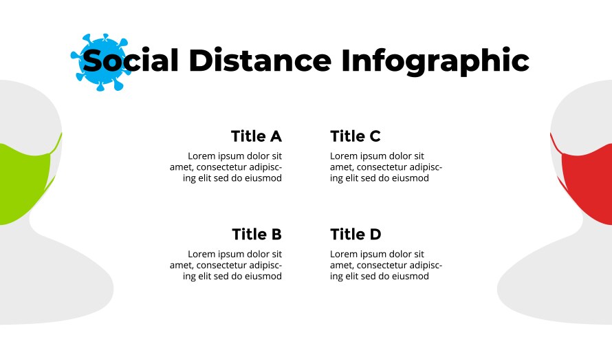 Two meters distance between people red circle Vector Image