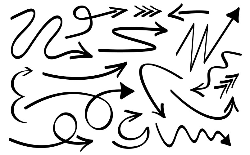 Curved arrow collection Royalty Free Vector Image