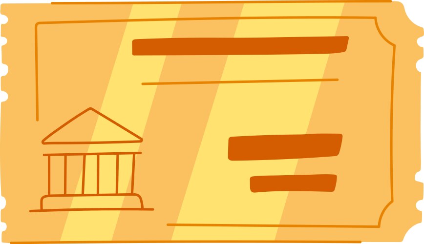 Sports golden ticket cartoon Royalty Free Vector Image