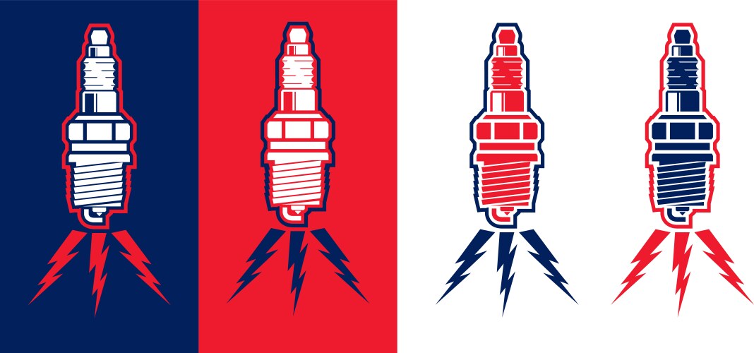 Spark plug flash tattoo Royalty Free Vector Image