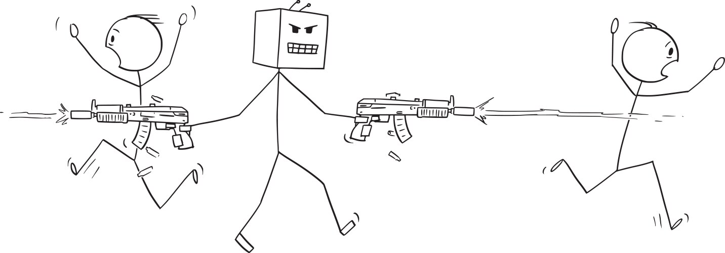 Stickman With Machine Gun