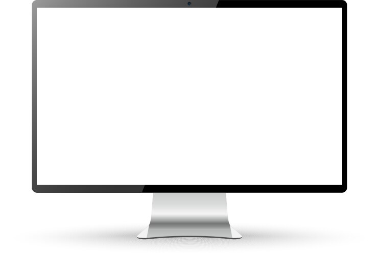Computer display with blank white screen Vector Image