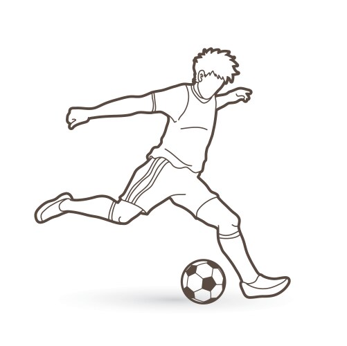 Ball Kicking Outline Player Soccer Vector Images (over 3,000)