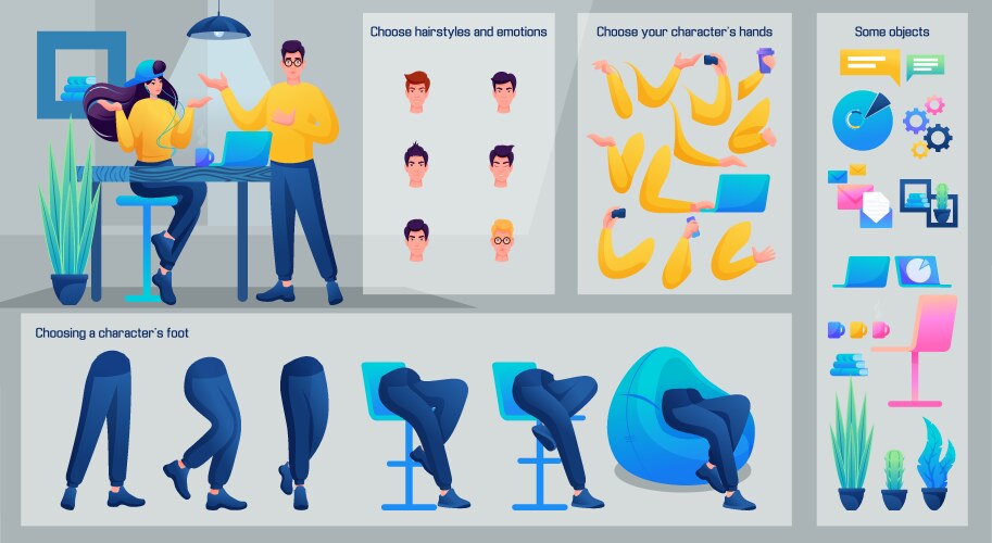 Character for Animation Body Parts Vector Images (over 4,600)