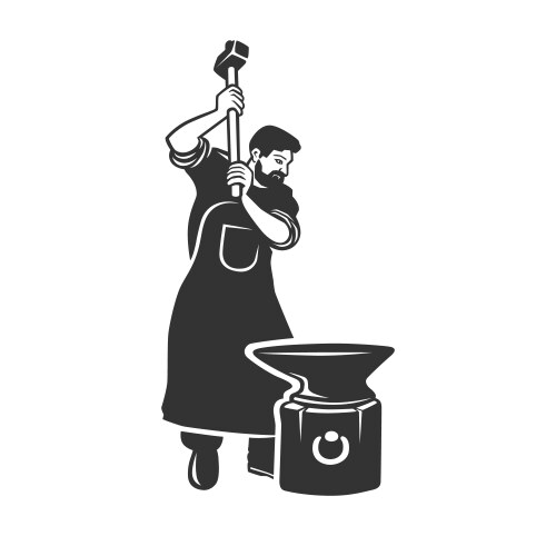 Blacksmith shop symbol Royalty Free Vector Image