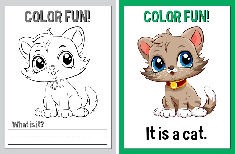 Coloring book pages with a cartoon tiger Vector Image