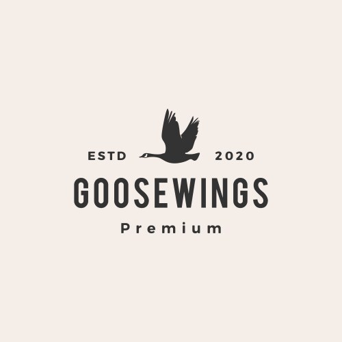 Flying goose logo stripes Royalty Free Vector Image