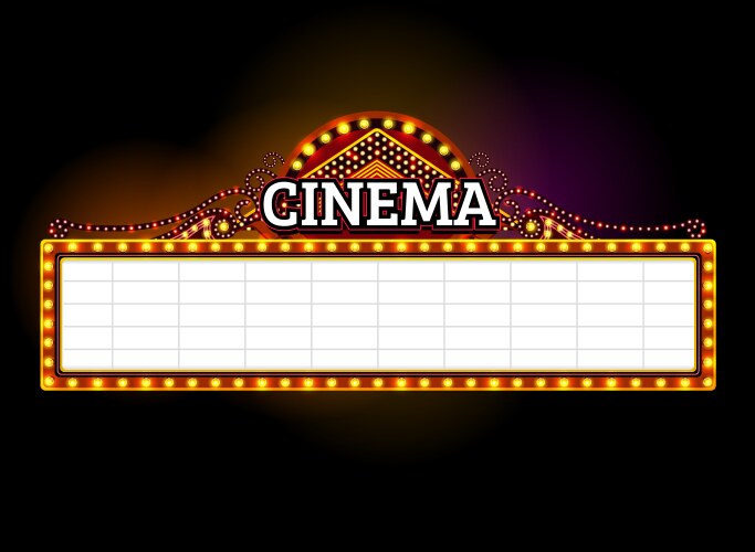 Theater sign movie premiere Royalty Free Vector Image