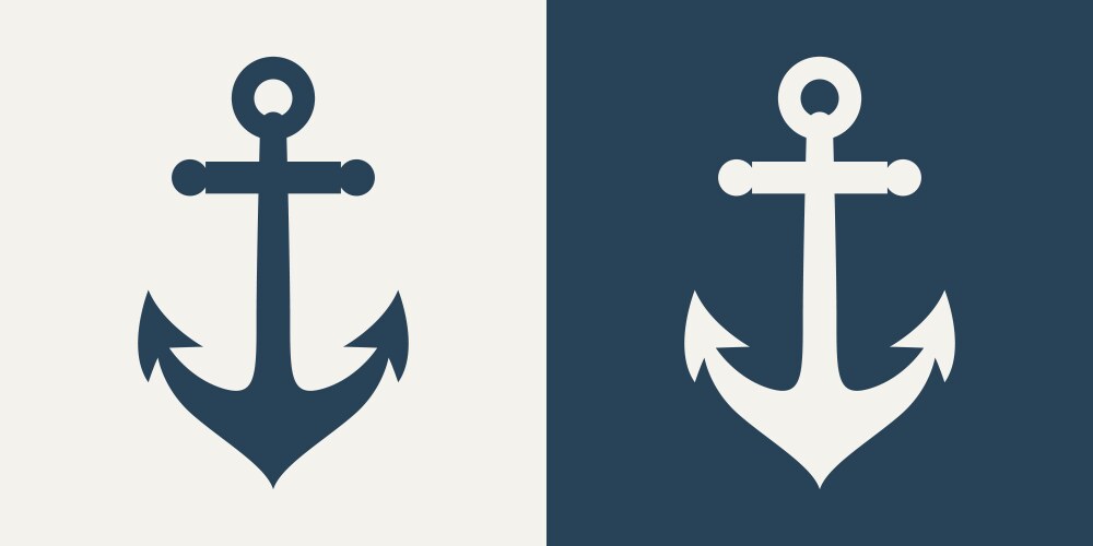 Anchors anchor silhouette icon set Royalty Free Vector Image