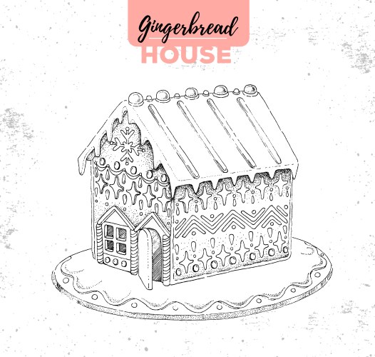 Joglo java traditional house hand drawing sketch Vector Image