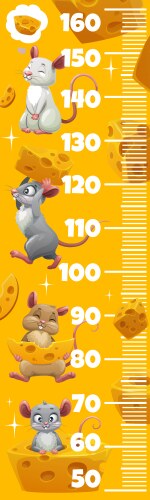Kids height chart with funny cartoon colorful Vector Image