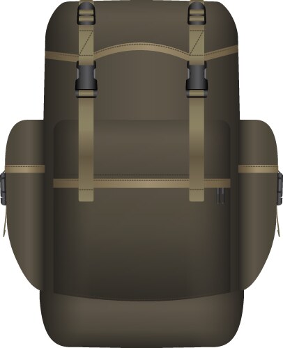 Realistic blue backpack composition Royalty Free Vector