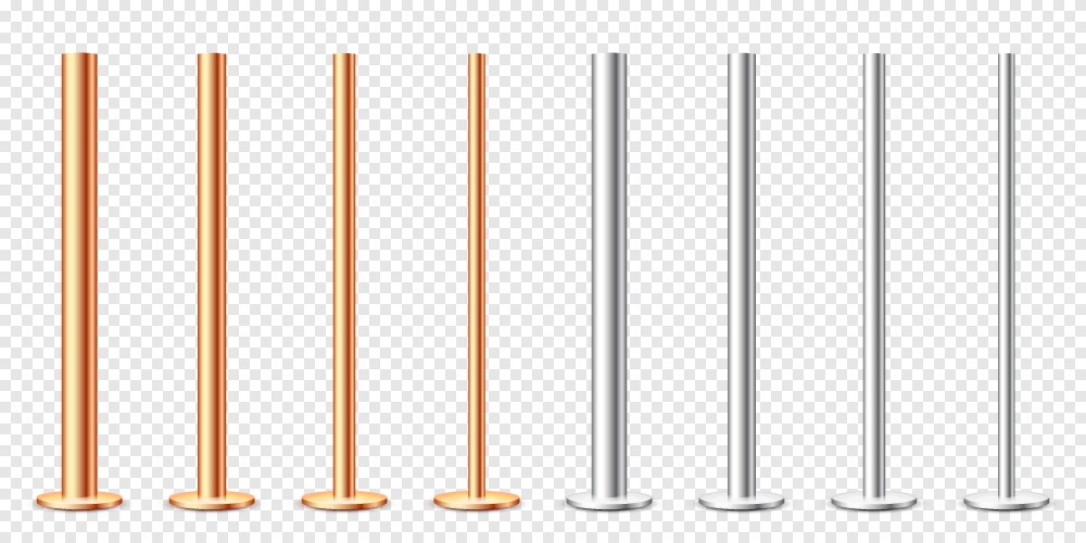 Realistic metal poles collection isolated Vector Image