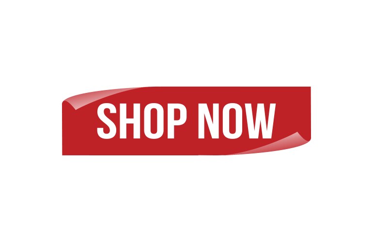 Shop now red ribbon label banner open available Vector Image