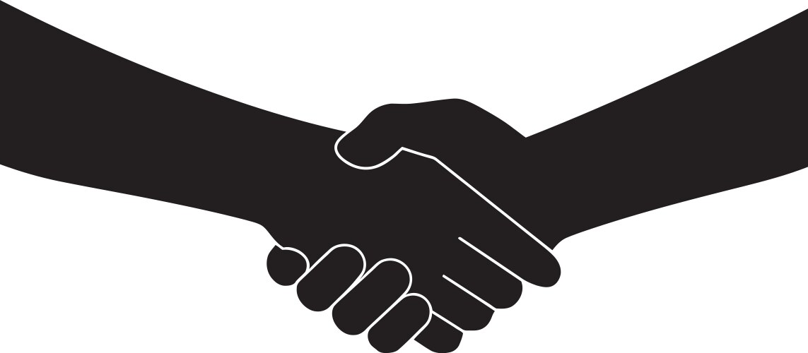 Monochrome harmony handshake design solidarity Vector Image