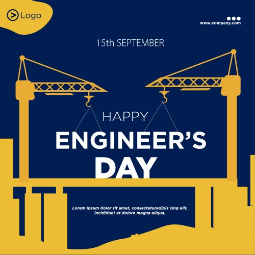 Banner design of happy engineers day Royalty Free Vector