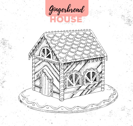 Joglo java traditional house hand drawing sketch Vector Image