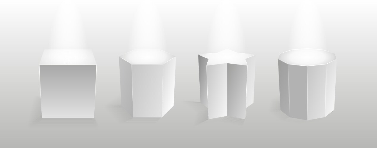 White cylinder template 3d base stand podium Vector Image