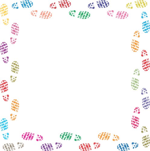 Footprints border Royalty Free Vector Image - VectorStock
