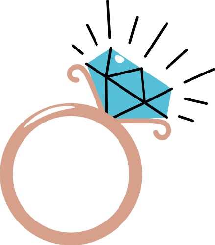 Luxury diamond white gold engagement ring Vector Image