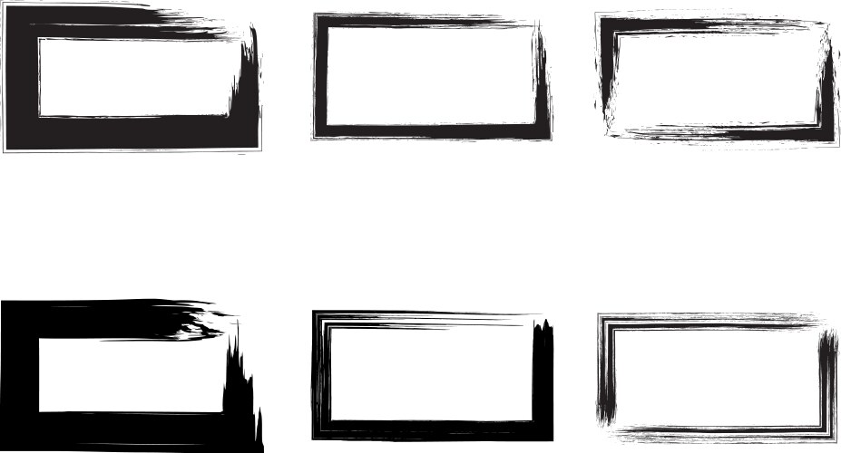 Horizontal rectangle shape grunge brush Royalty Free Vector