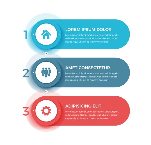 Infographic template with 3 elements Royalty Free Vector