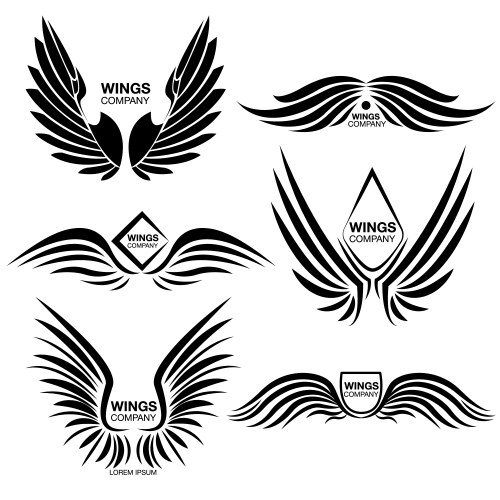Wings logo set Royalty Free Vector Image - VectorStock