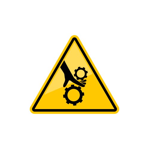 Rotating parts hazard sign Royalty Free Vector Image