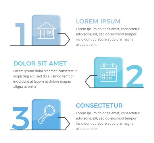 Infographic template with 3 steps Royalty Free Vector Image
