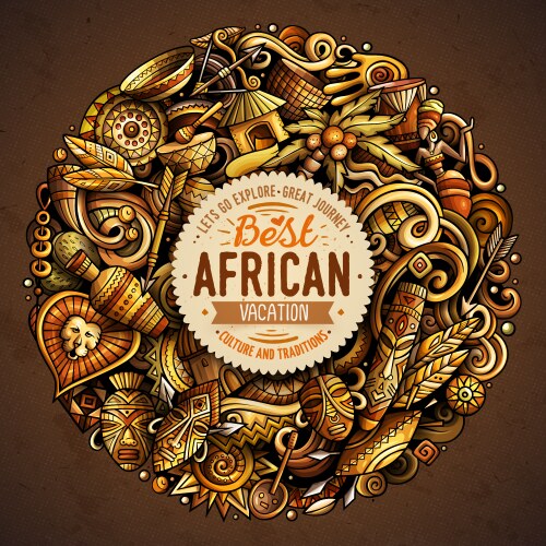 Cartoon doodles africa Royalty Free Vector Image
