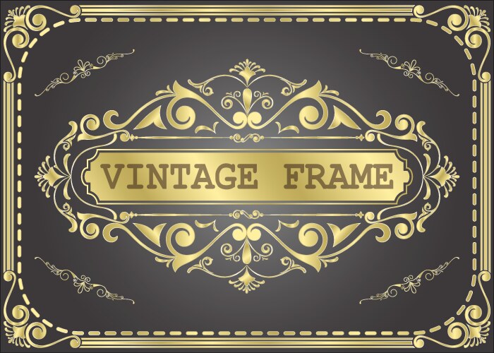 Vintage line frame design for label Royalty Free Vector