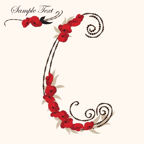 Hand drawn floral round frame Royalty Free Vector Image