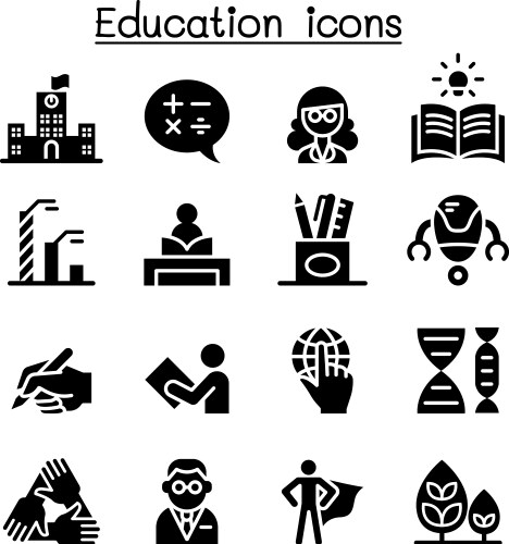 Learning icons Royalty Free Vector Image - VectorStock