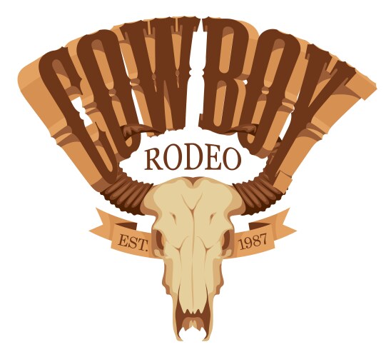 Emblem for cowboy rodeo show Royalty Free Vector Image