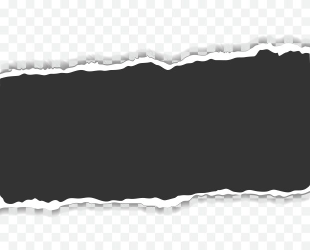 Realistic black ripped paper on transparent Vector Image
