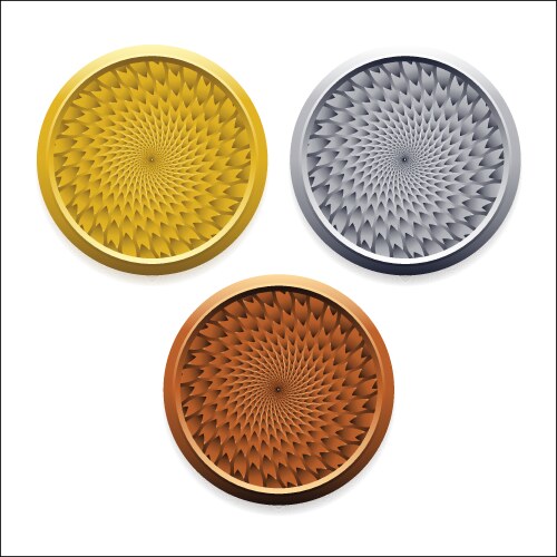 Bronze roze gold gradients set in hexagons big Vector Image