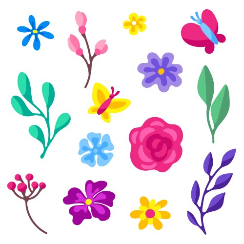 Floral Spring Elements Royalty Free Vector Image