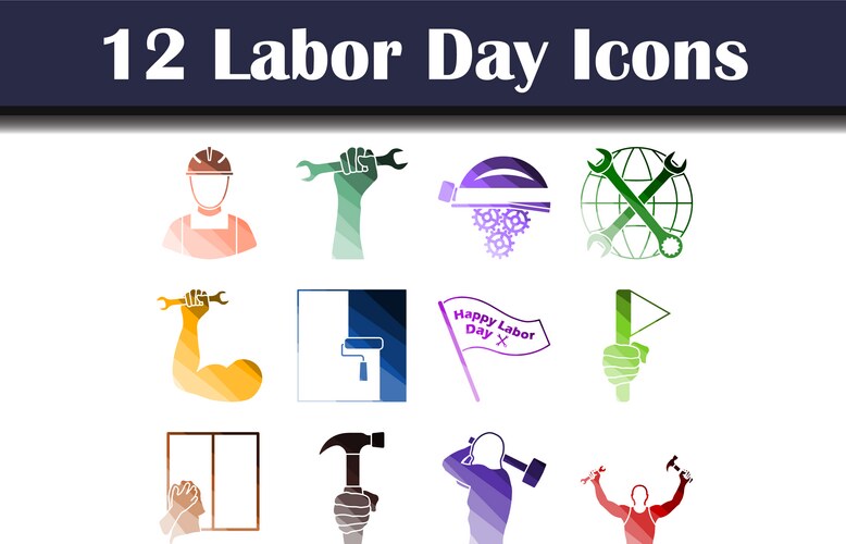 Labor icon set Royalty Free Vector Image - VectorStock