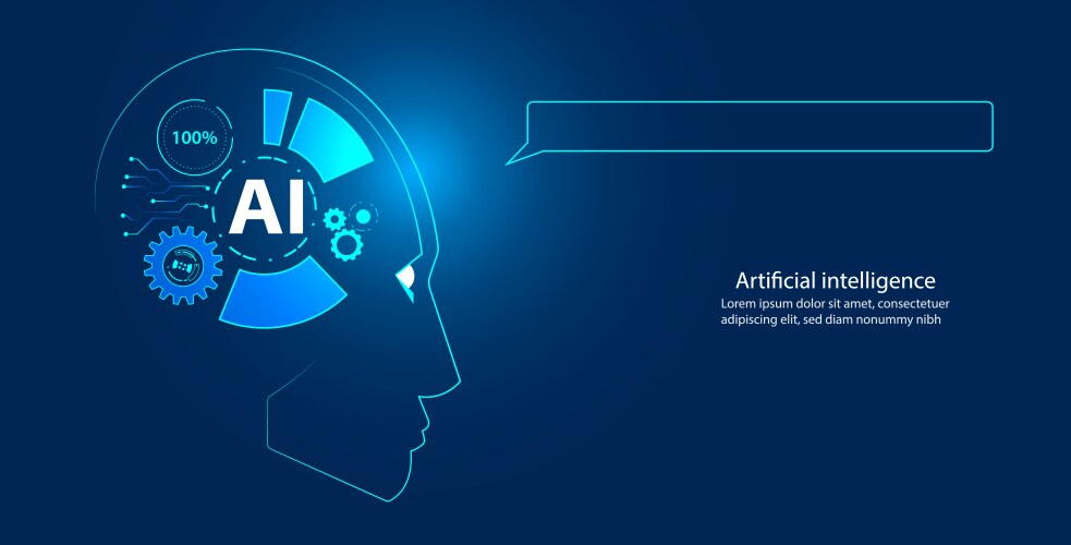 Artificial intelligence and machine learning logo Vector Image
