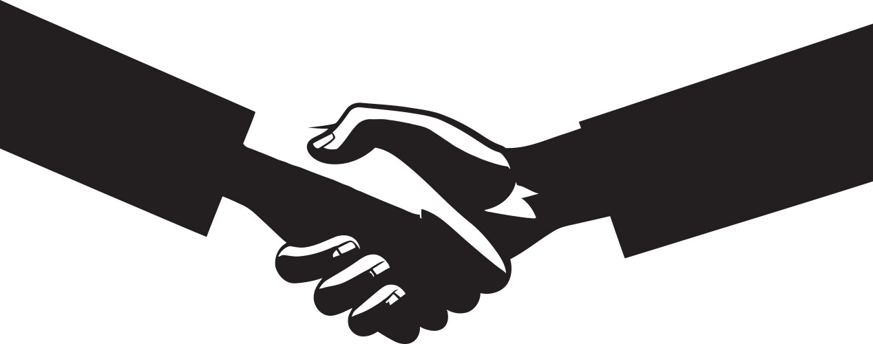 Formal unity gesture handshake design bond Vector Image