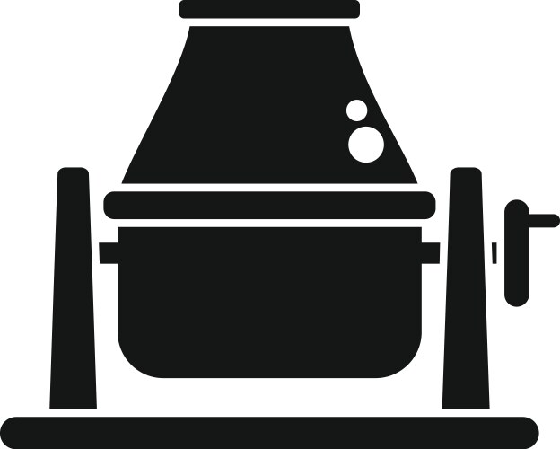 Concrete mixer machine mixing cement mortar Vector Image