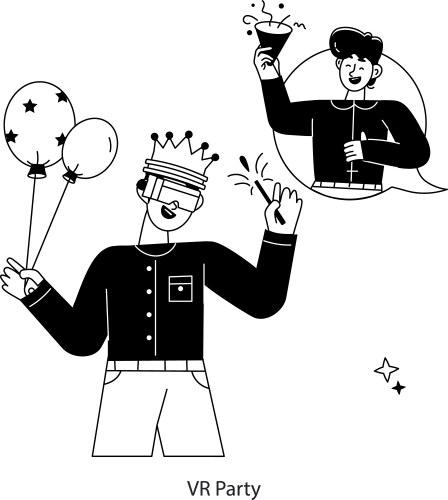 Vr party Royalty Free Vector Image - VectorStock