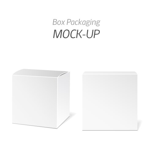 Realistic package cardboard box cube shape Vector Image