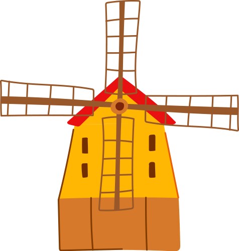 Nature mill farm cartoon Royalty Free Vector Image