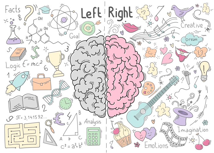 Cartoon human brain concept Royalty Free Vector Image